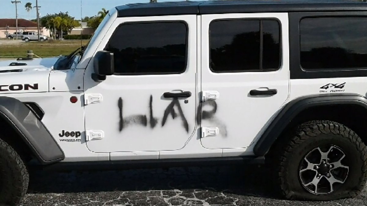 Cars Spray Painted with ‘Liar’, ‘Cheat’ at Southwest Florida Resort ...