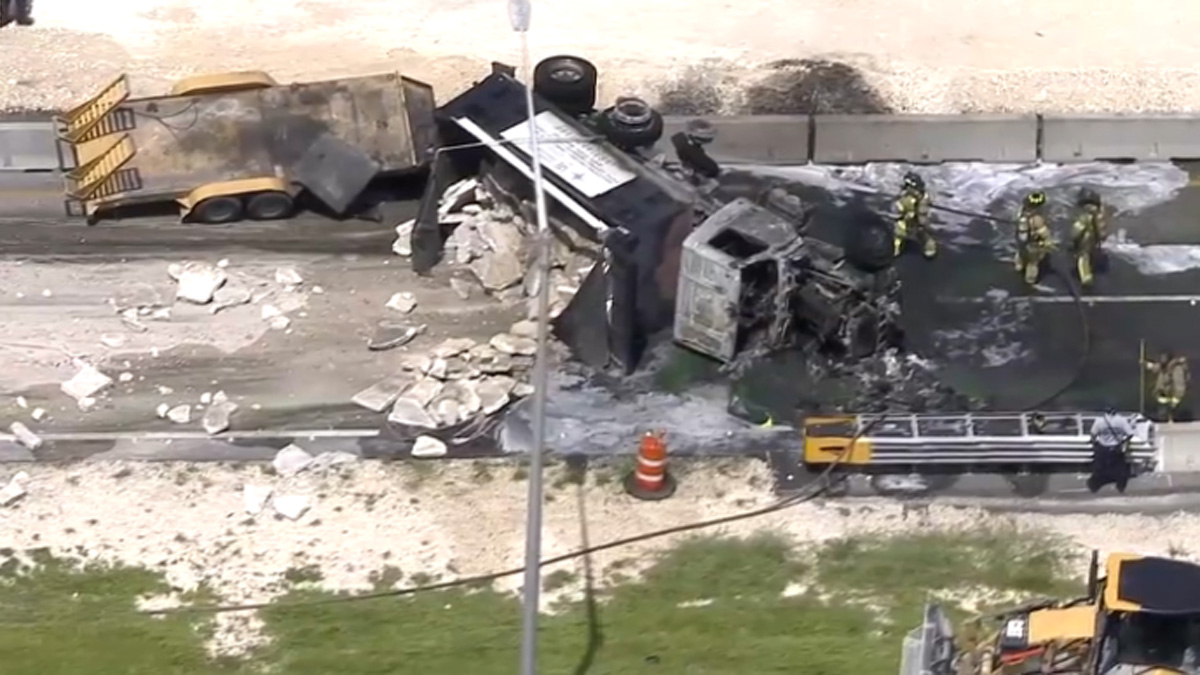 One Hurt in Fiery Rollover Crash on Turnpike in Southwest Miami-Dade – NBC 6 South Florida