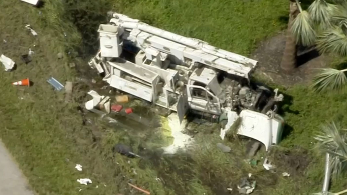 2 Injured in Utility Truck Rollover Crash on Turnpike in Florida City – NBC 6 South Florida