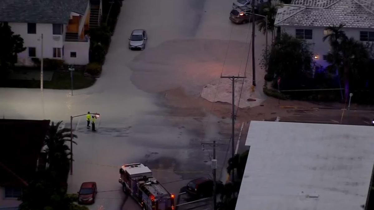 Large Water Main Break Leaves Miami Beach Streets Soaked – NBC 6 South ...