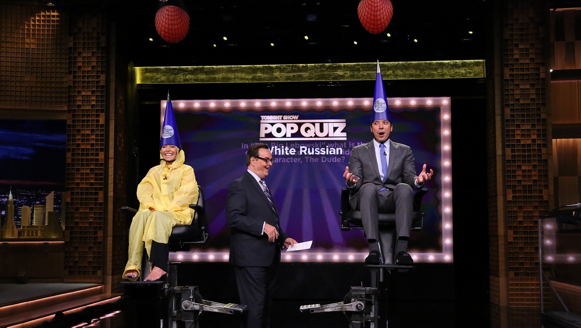 WATCH: Kelly Ripa, Jimmy Fallon Get Soaked While Playing “Pop Quiz” on ...