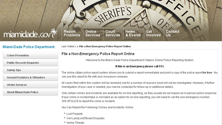 Miami-Dade Police Launch New Online Reporting System – NBC 6 South Florida