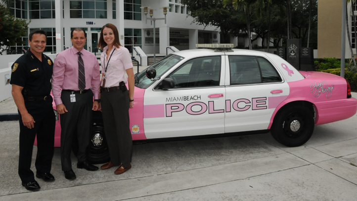 Miami Beach Police Unveil Pink Patrol Car for Breast Cancer Awareness ...