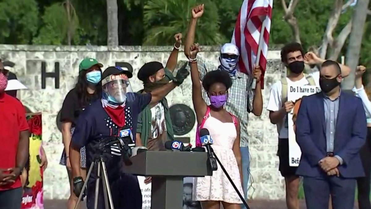 Demonstrators Gather in Miami to Protest Police Excessive Force Tactics ...