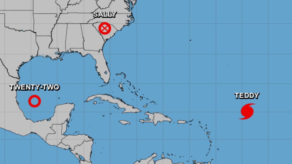 Hurricane Teddy Strengthens to Category 4, TD 22 Forms in Gulf of ...