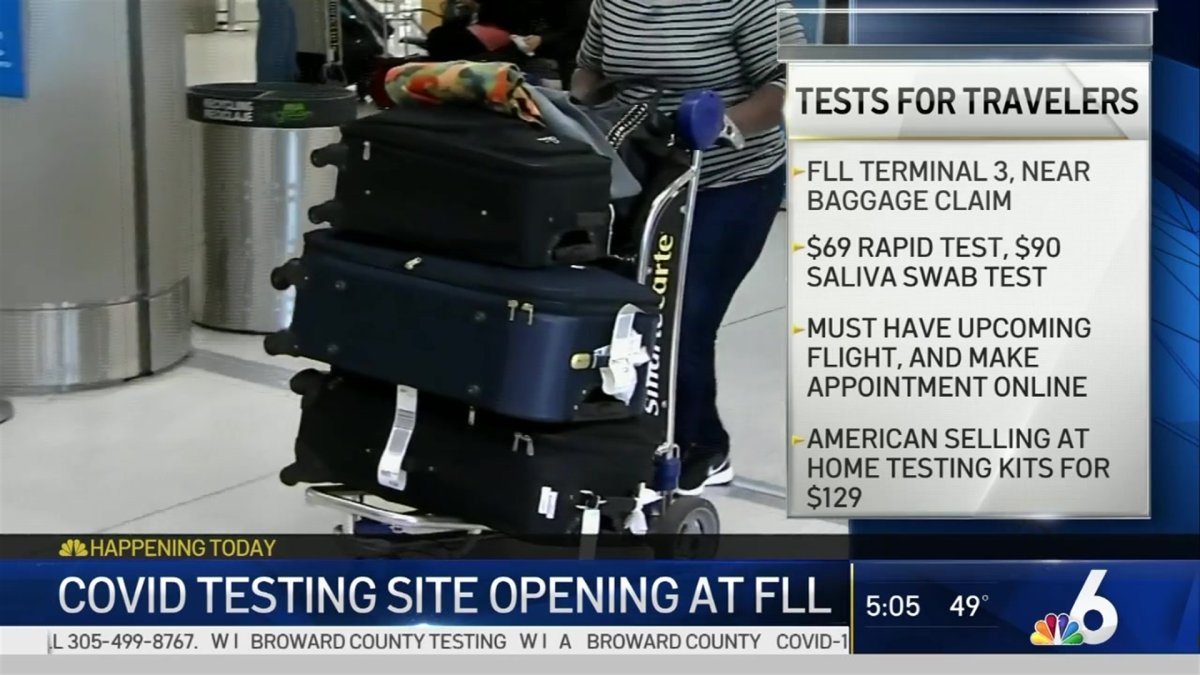 COVID Testing Site Opens at Fort Lauderdale Airport – NBC 6 South Florida