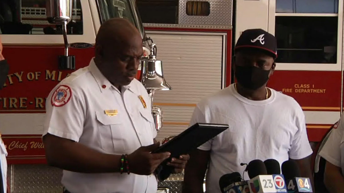 South Florida Dad Honored by Miami Fire Rescue for Saving Family from ...