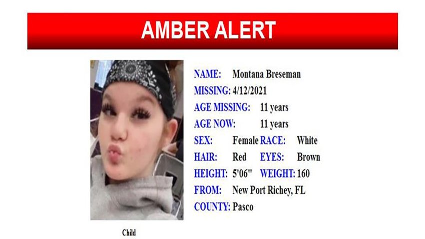 Amber Alert Canceled After Child Missing North of Tampa Found Safe – NBC 6 South Florida