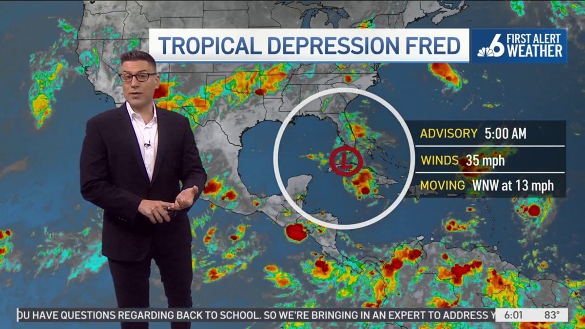 Tropical Depression Fred Update – August 14th 6 a.m. – NBC 6 South Florida