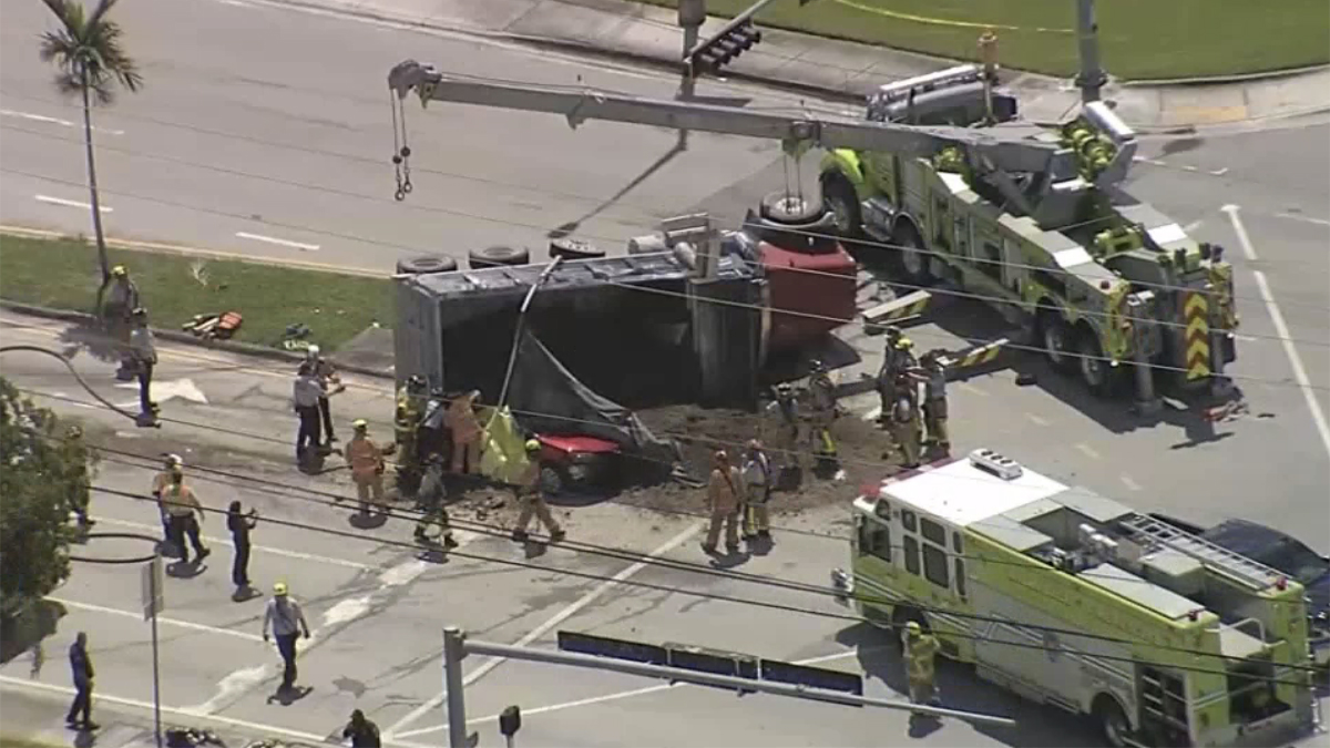 Woman Killed When Dump Truck Rolls Onto Car in Doral – NBC 6 South Florida