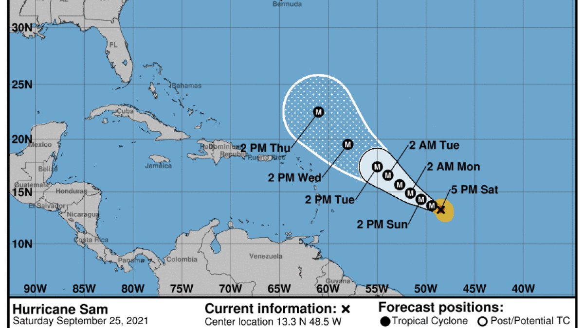 Hurricane Sam Rapidly Strengthens to Category 4 in Atlantic – NBC 6 ...