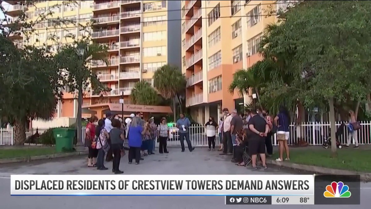 Displaced Residents of Crestview Towers Demand Answers – NBC 6 South ...