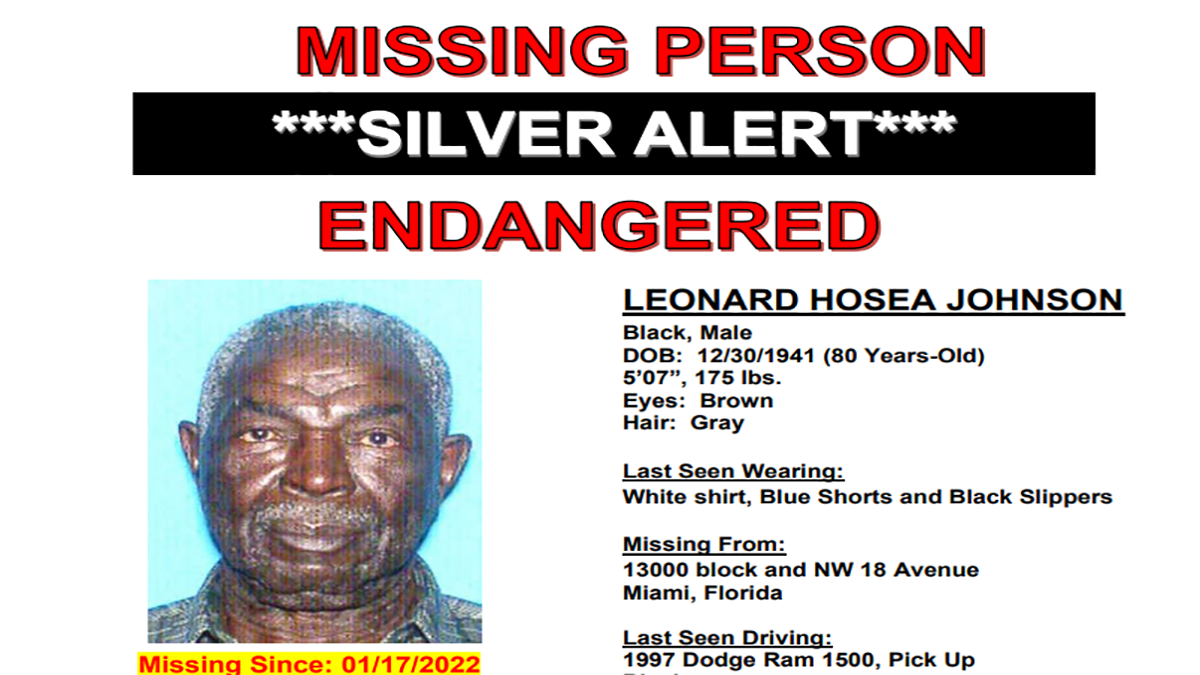 Silver Alert Issued for Miami-Dade Man Missing Since Monday – NBC 6 ...