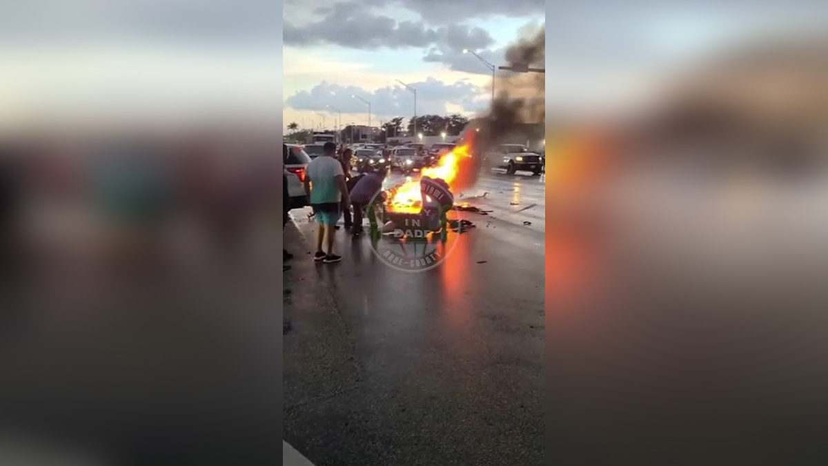 Fight Breaks Out After Motorcycle Crash, Fire in Hollywood – NBC 6 ...