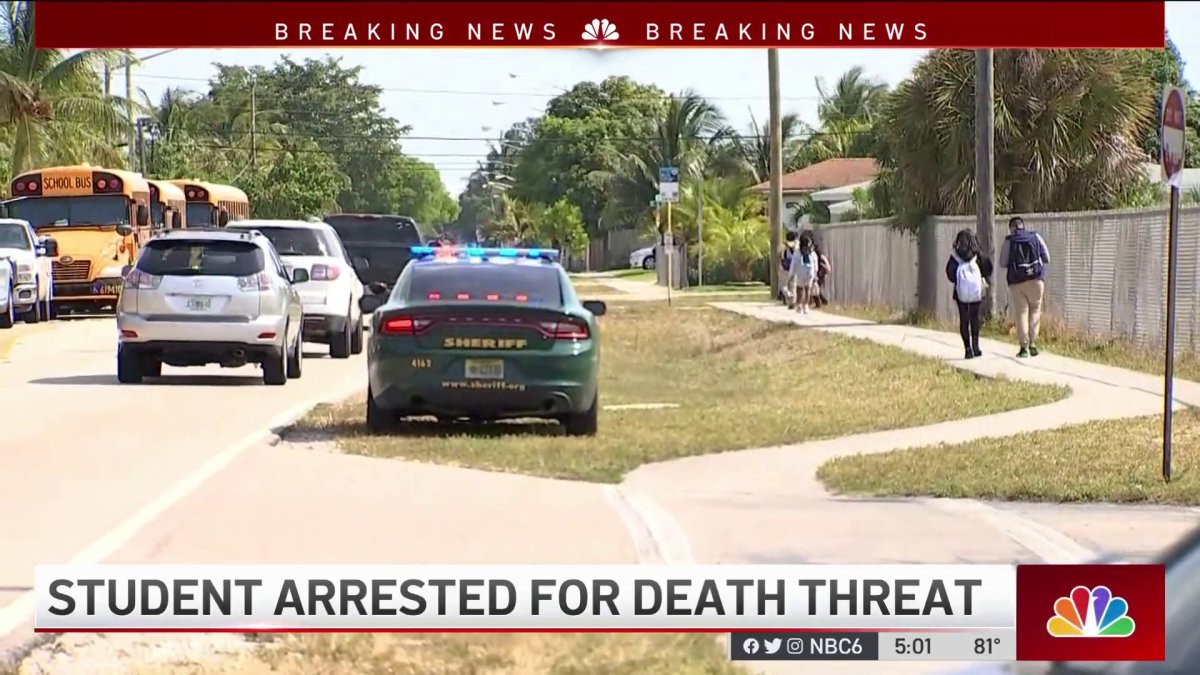 Student Arrested for Shooting Threat at Middle School in Pompano Beach ...
