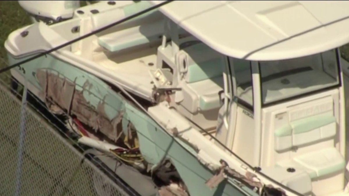 Damaged Boat in Deadly Miami-Dade Crashed Towed to FWC – NBC 6 South ... Damaged Boat in Deadly Miami-Dade Crashed Towed to FWC – NBC 6 South ...