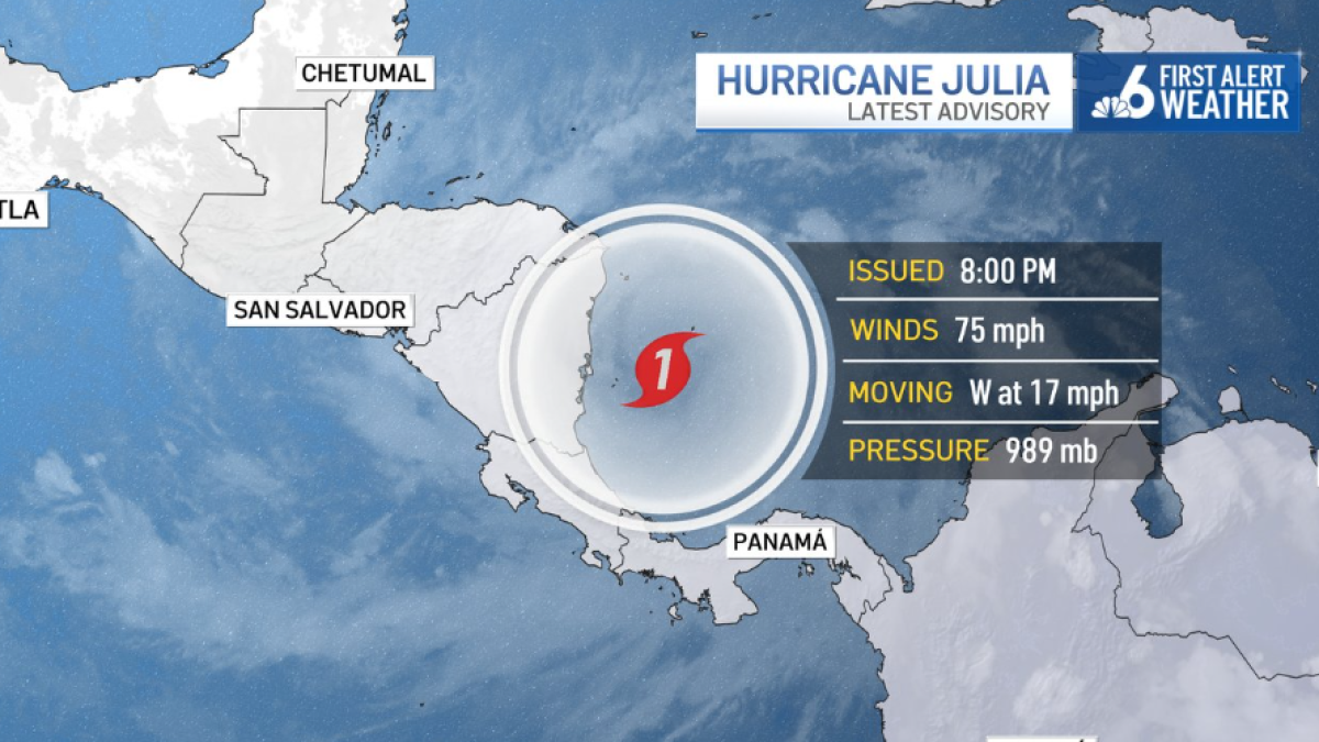 Tropical Storm Julia Becomes a Hurricane, Possible Life-Threatening ...