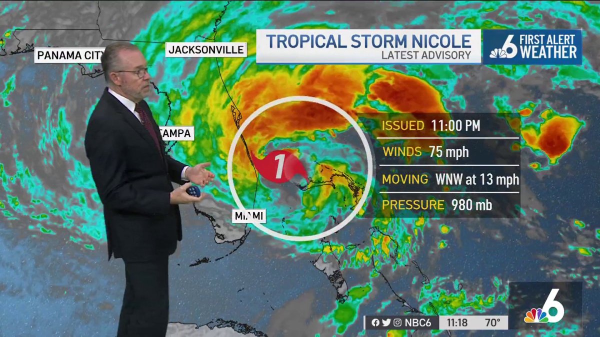 Hurricane Nicole – 11 P.M. Update on Nov. 9, 2022 – NBC 6 South Florida