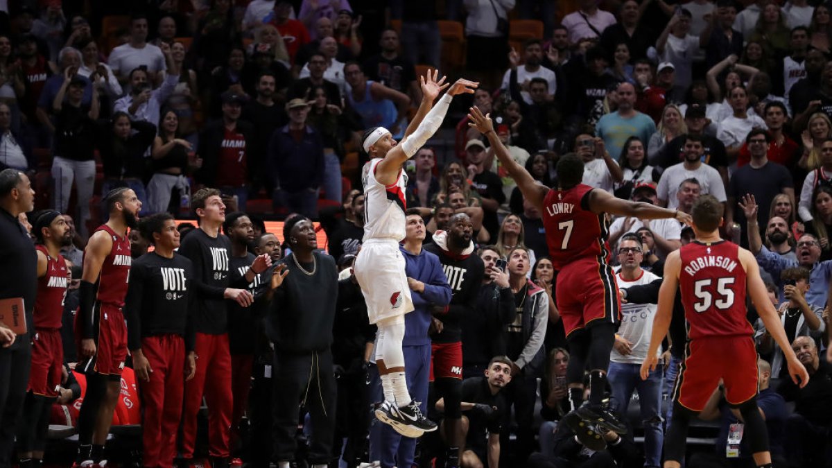 Hart Hits 3 at Buzzer to Give Blazers 110-107 Win Over Heat – NBC 6 ...