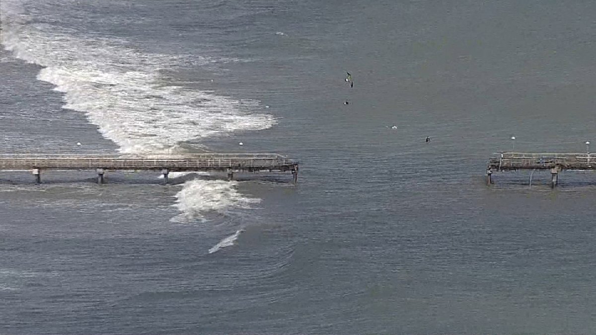 Chopper Video Shows Partially Collapsed Fishing Pier in Lauderdale-by ...