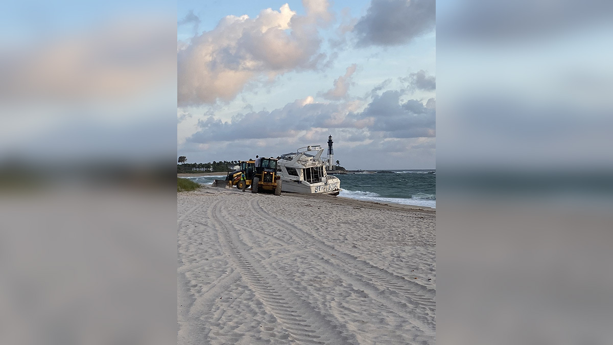 Demolition Begins on Yacht Washed Ashore in Pompano Beach by Hurricane ...