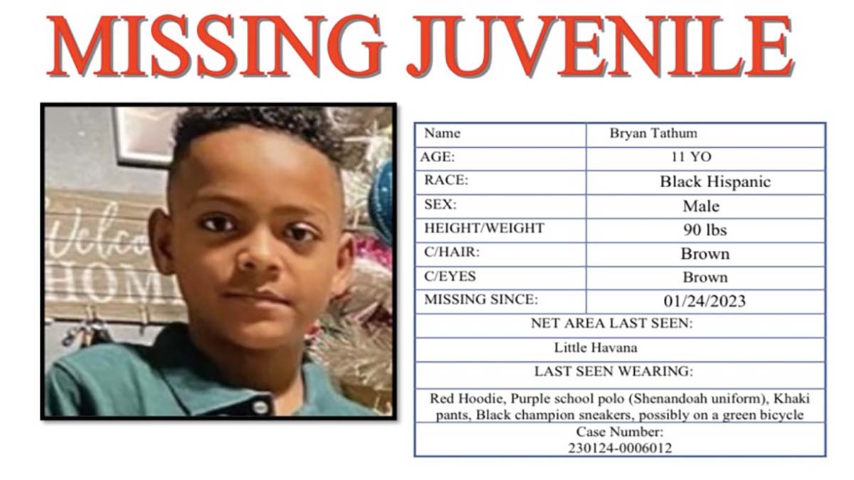 Miami Police Searching for 11-Year-Old Child Missing Since Tuesday ...