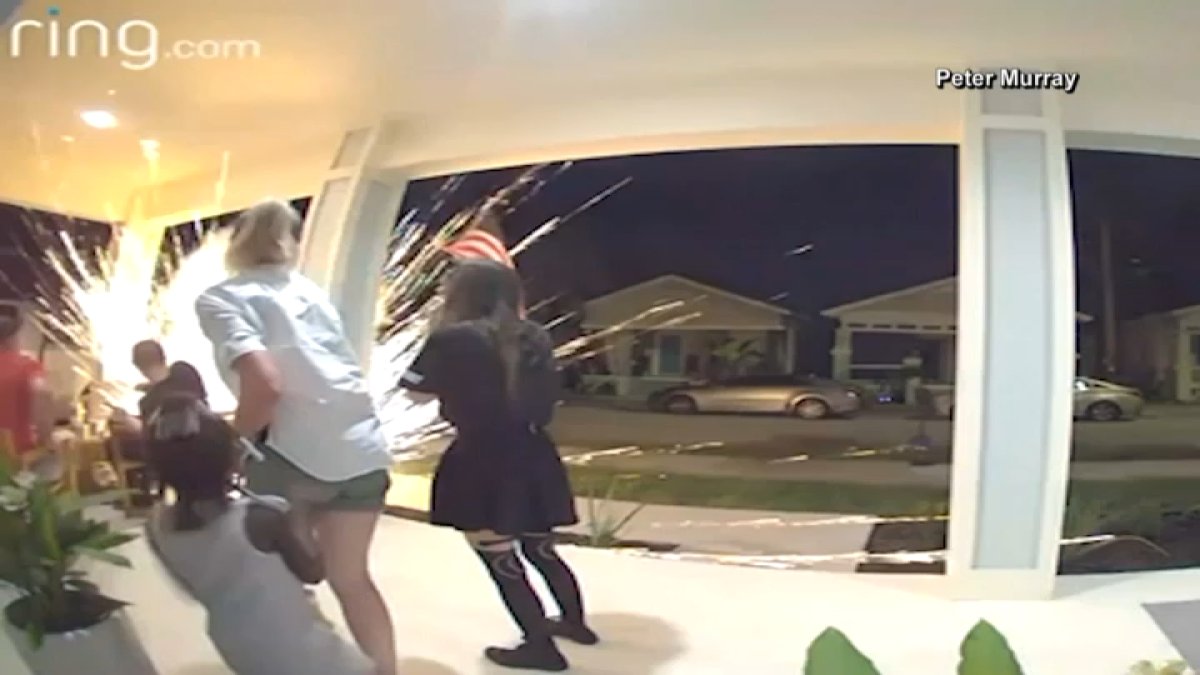 Video captures moment large lit firework is thrown at Florida home ...