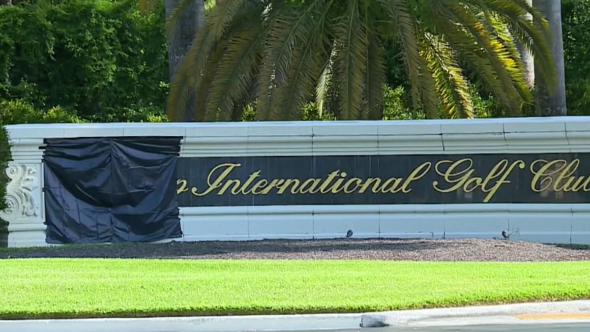 Swastika spray-painted over Trump International Golf Club sign in West ...