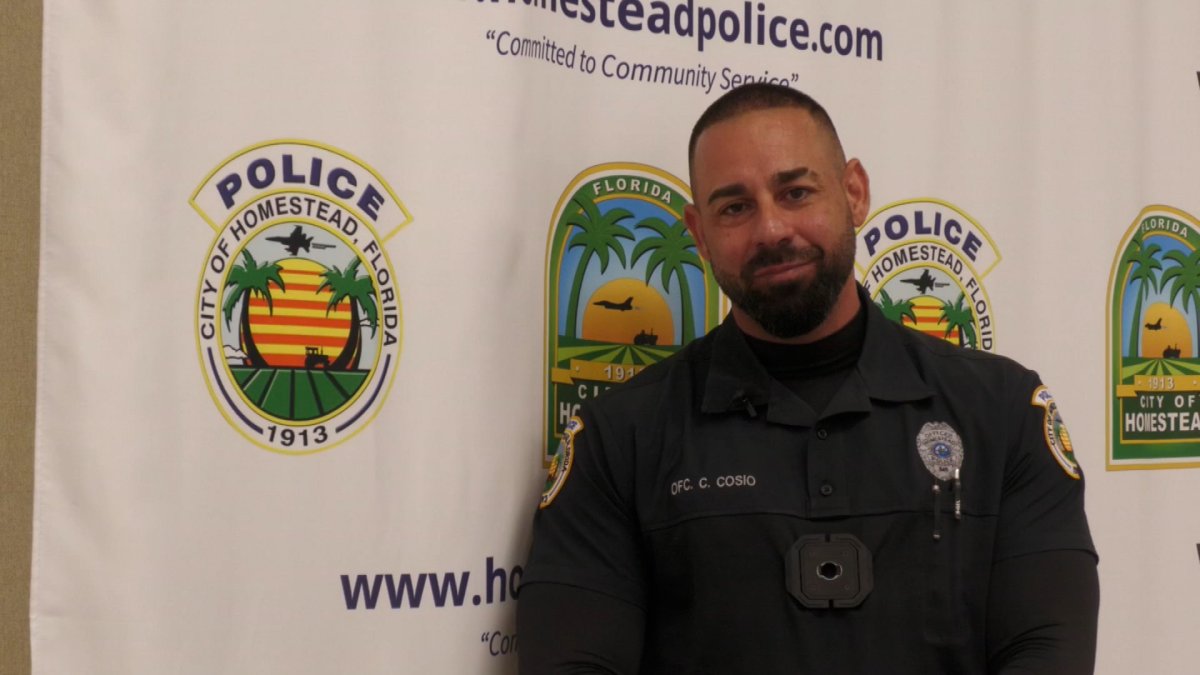 Homestead Police Officer Chris Cosio honored for his response in saving ...