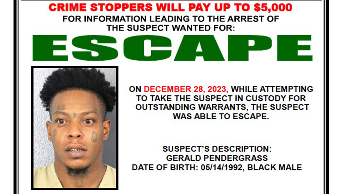 $5,000 reward offered for man who escaped from police in Lauderhill ...