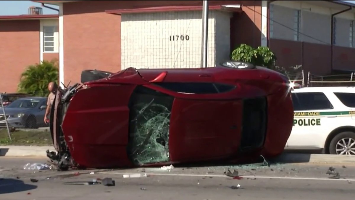 Car Chase Ends In Rollover Crash In Northwest Miami Dade Nbc 6 South