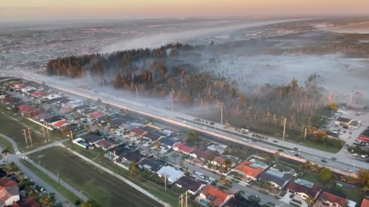 Smoky conditions continue as 2 grass fires still burning in SW Miami ...