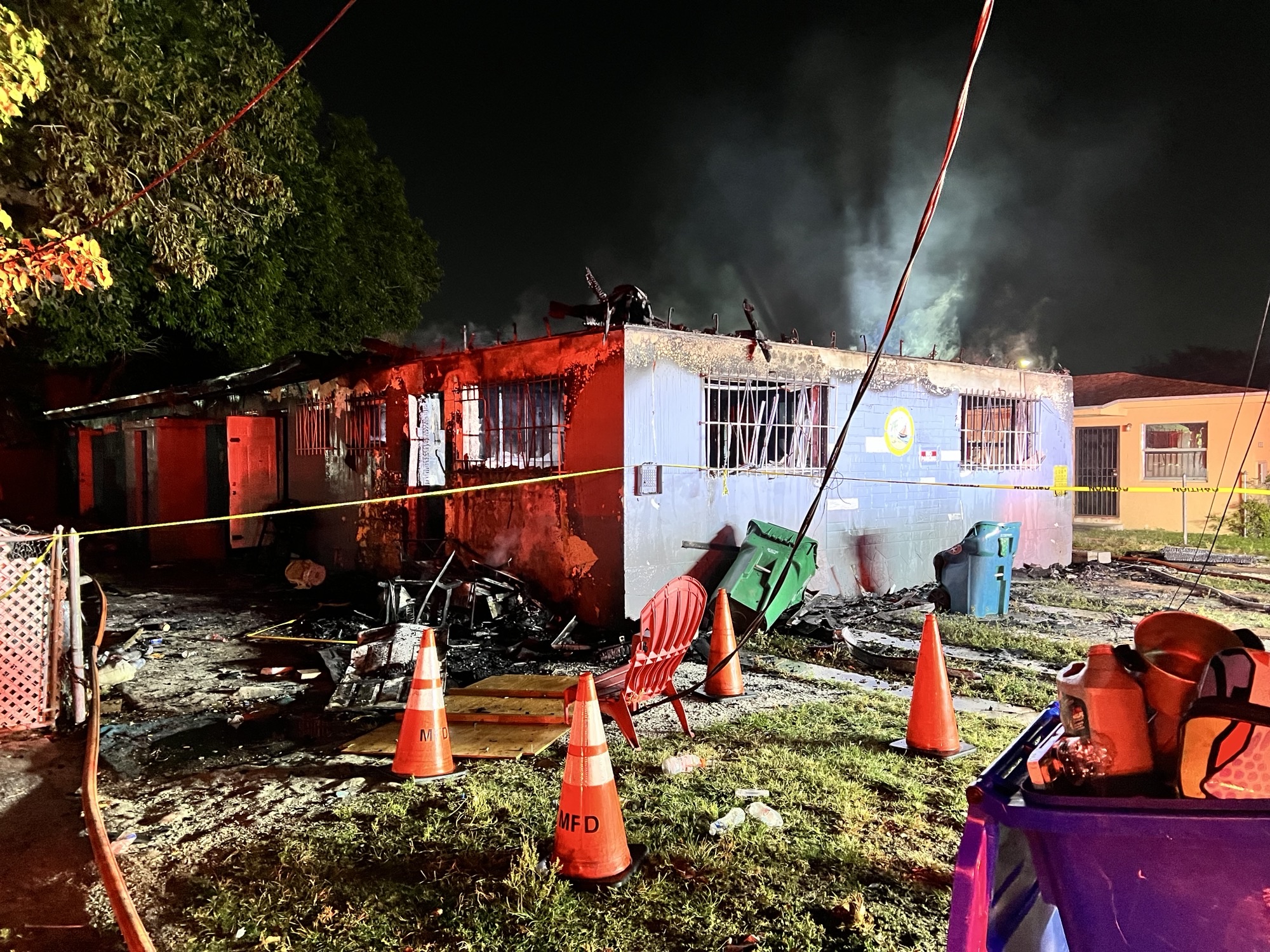 Firefighters battle massive flames after fire breaks out at Miami ...