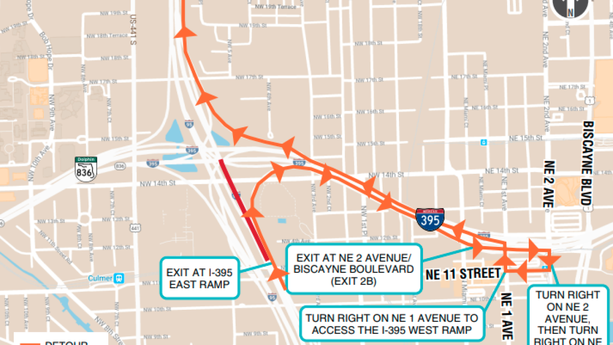 Northbound I-95 closure for Design-Build project – NBC 6 South Florida