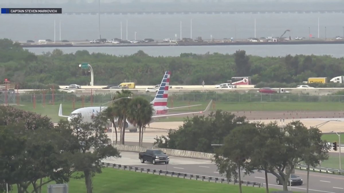 Video shows American Airlines plane tire explode at Tampa airport – NBC ...