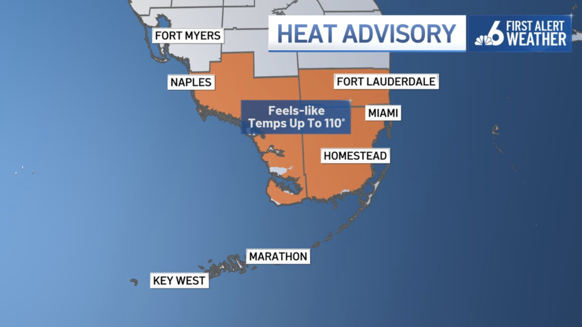 Broward, Miami-Dade under heat advisory Wednesday and Thursday – NBC 6 South Florida
