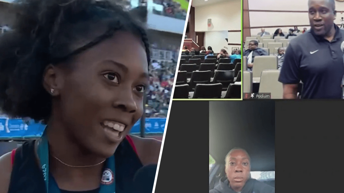 Aaliyah Butler speaks at Lauderhill local meeting ahead of Olympics ...