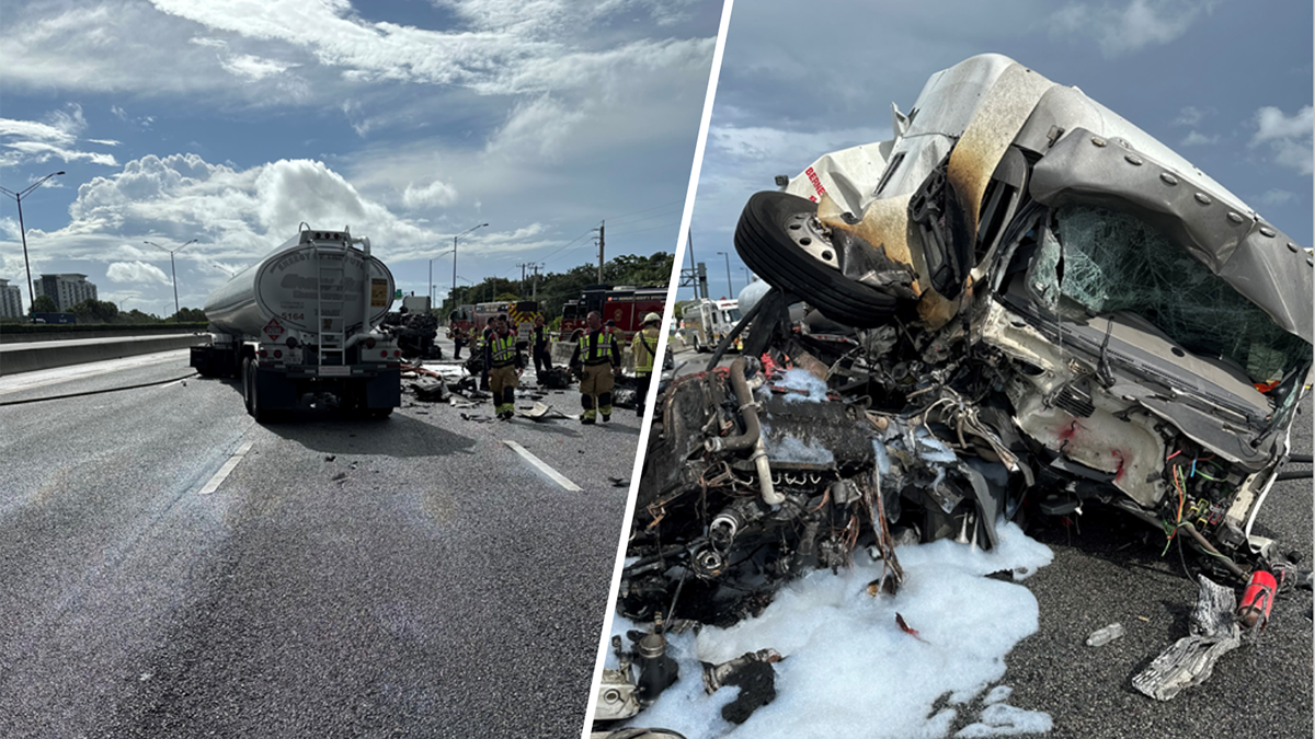Crash involving gas tanker shuts down stretch of I-595 in Broward – NBC ...