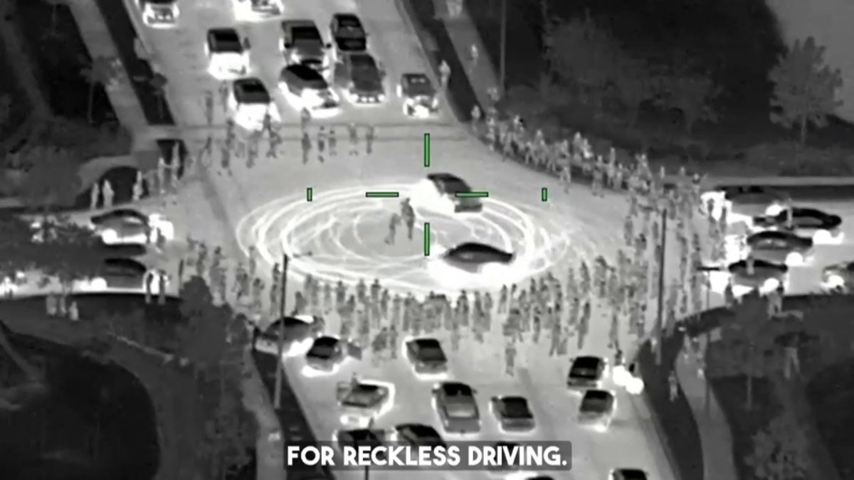 Video shows sparks flying in ‘street takeover’ that led to 10 arrests ...