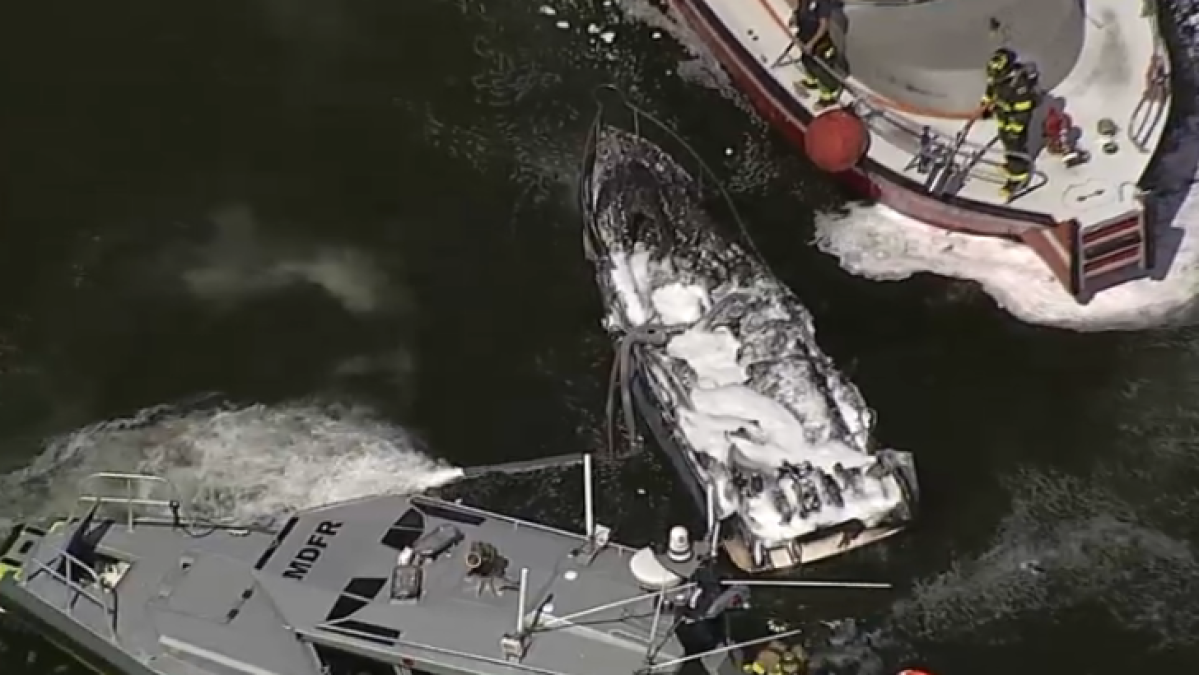 Boat fire after explosion leave 2 hurt off Pelican Harbor Marina – NBC ...