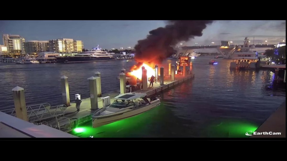 EarthCam video shows moments boat exploded at Fort Lauderdale marina ...