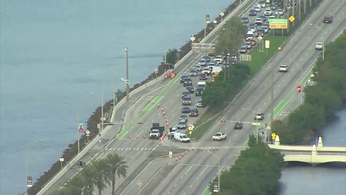 RAW: Video shows damage, traffic after crash on MacArthur Causeway ...