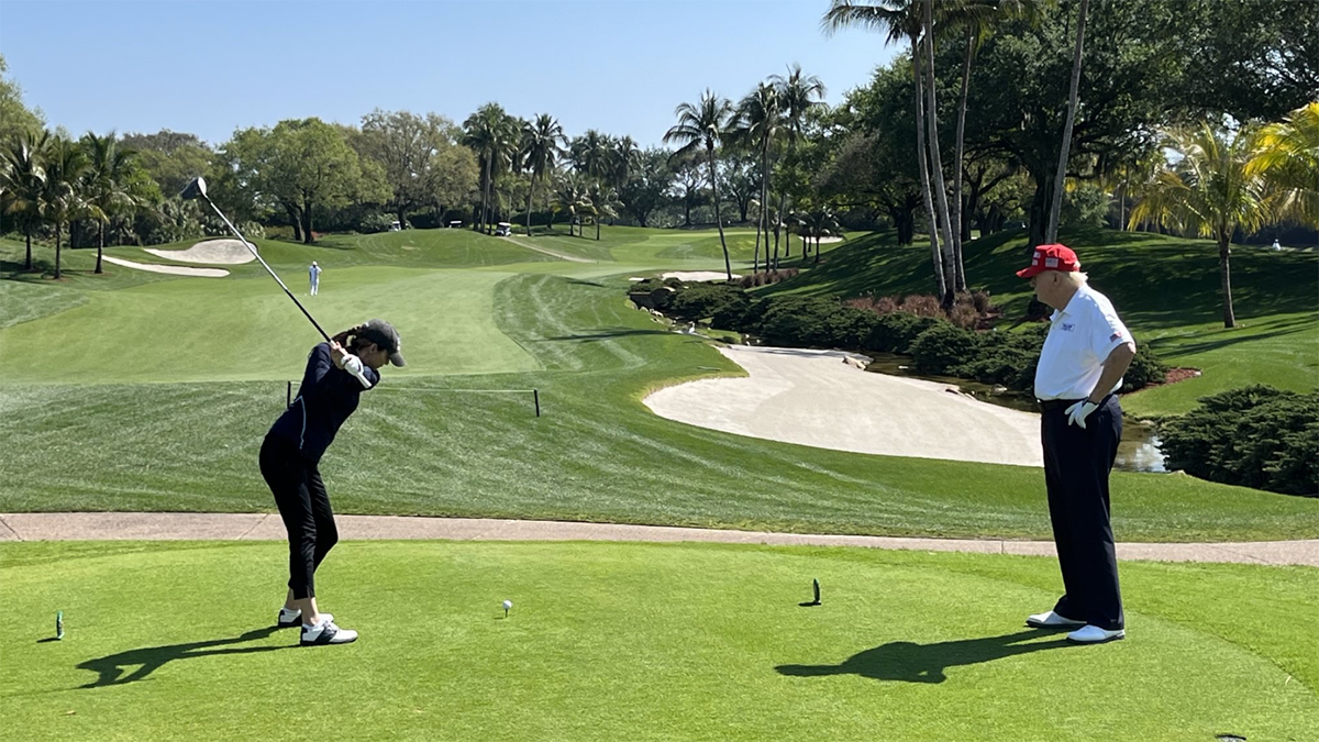 Casey DeSantis tees it up with President Trump at Palm Beach golf ...