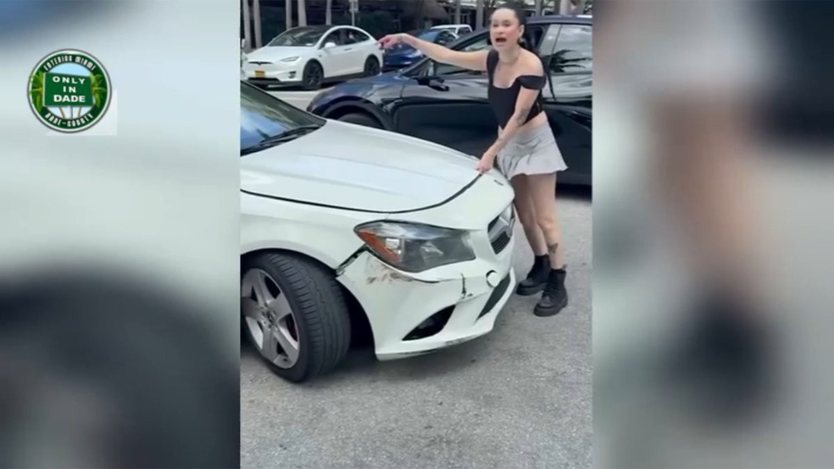 Wild video shows woman blocking driver who hit her Tesla in Miami – NBC ...