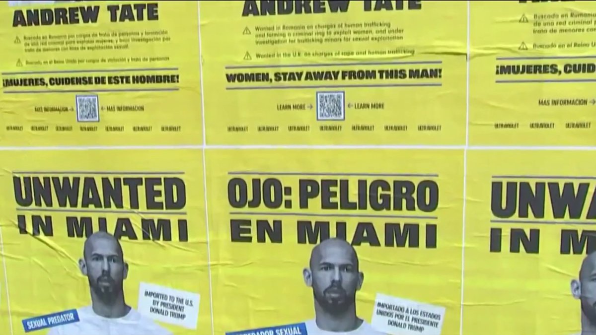 Women’s group targets Tate brothers with ‘Unwanted in Miami’ posters ...