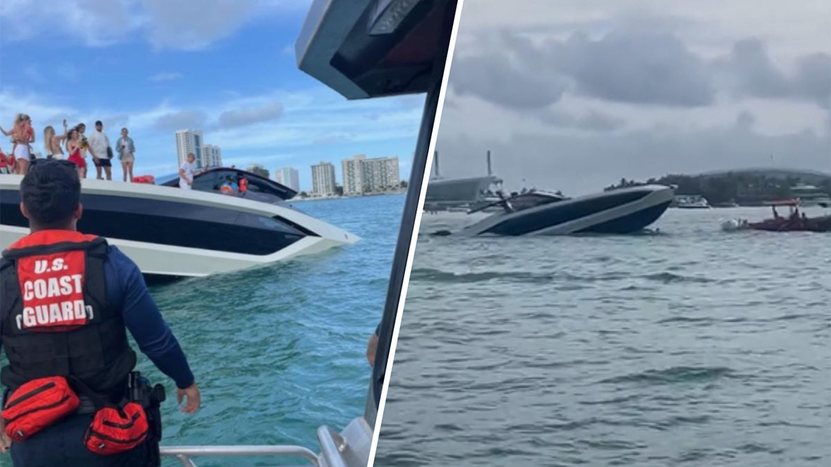 Lamborghini yacht sinking off Miami Beach caught on camera – NBC 6 ...