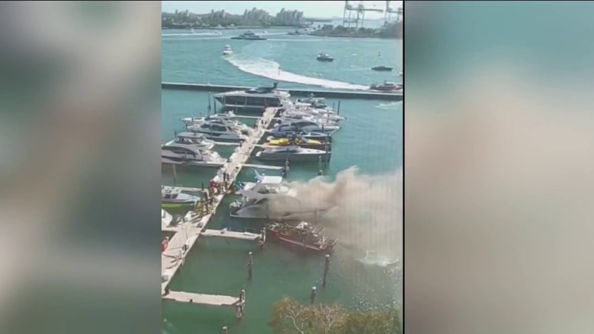 Video captures smoke coming from 52-foot yacht in Miami Beach – NBC 6 ...