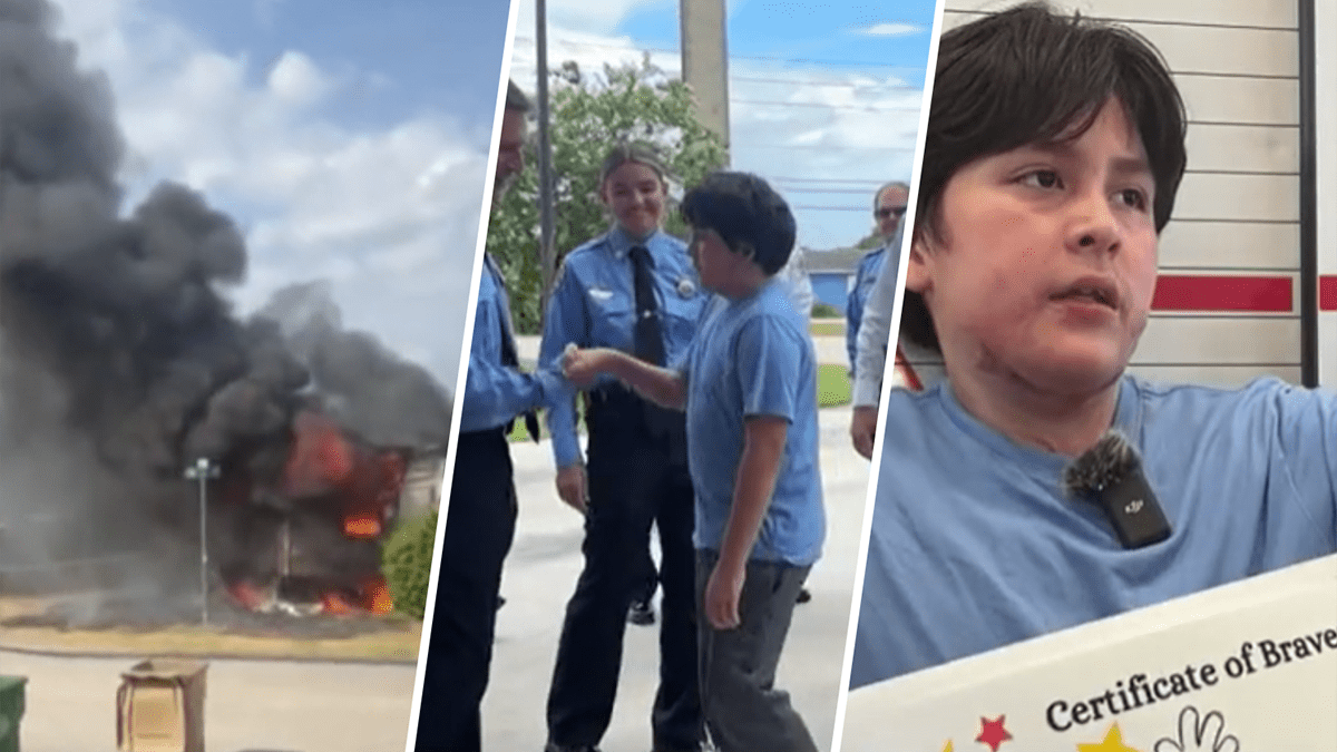 Fire rescue gives award to 10-year-old boy injured in Davie mobile home ...
