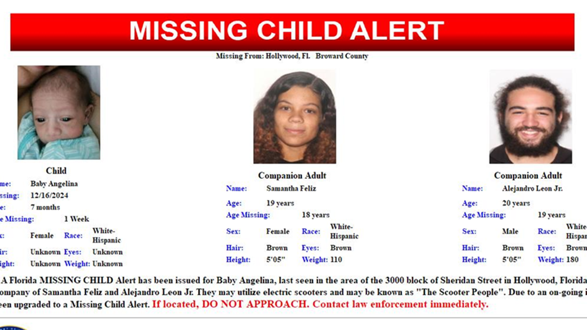 Missing child alert issued for 7-month-old last seen in Hollywood – NBC 6 South Florida