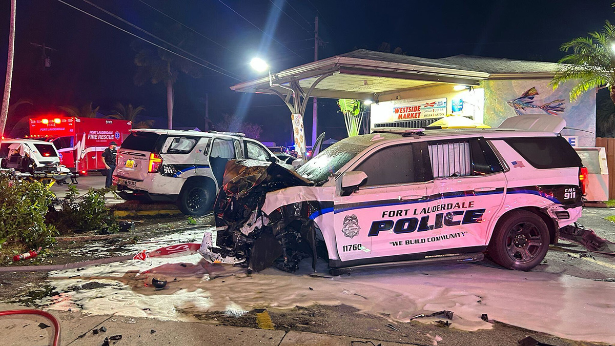 Fort Lauderdale officers hospitalized after crashing into each other ...
